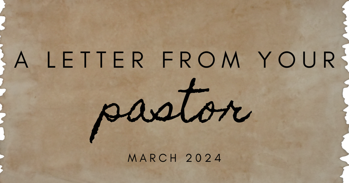 Letter From the Pastor - Mohican Church